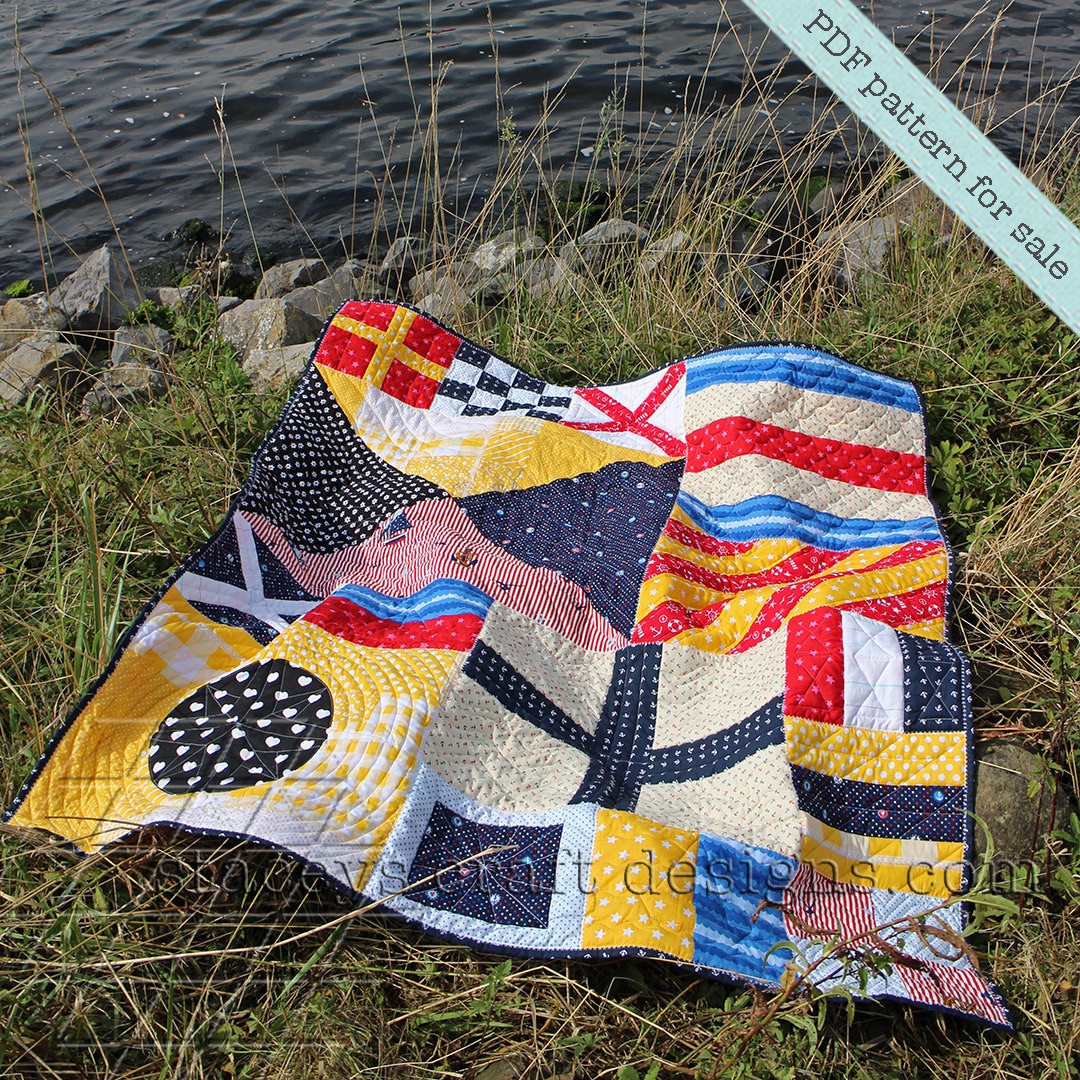 Nautical Flags Quilt PDF Sewing Pattern With Instructions - Etsy