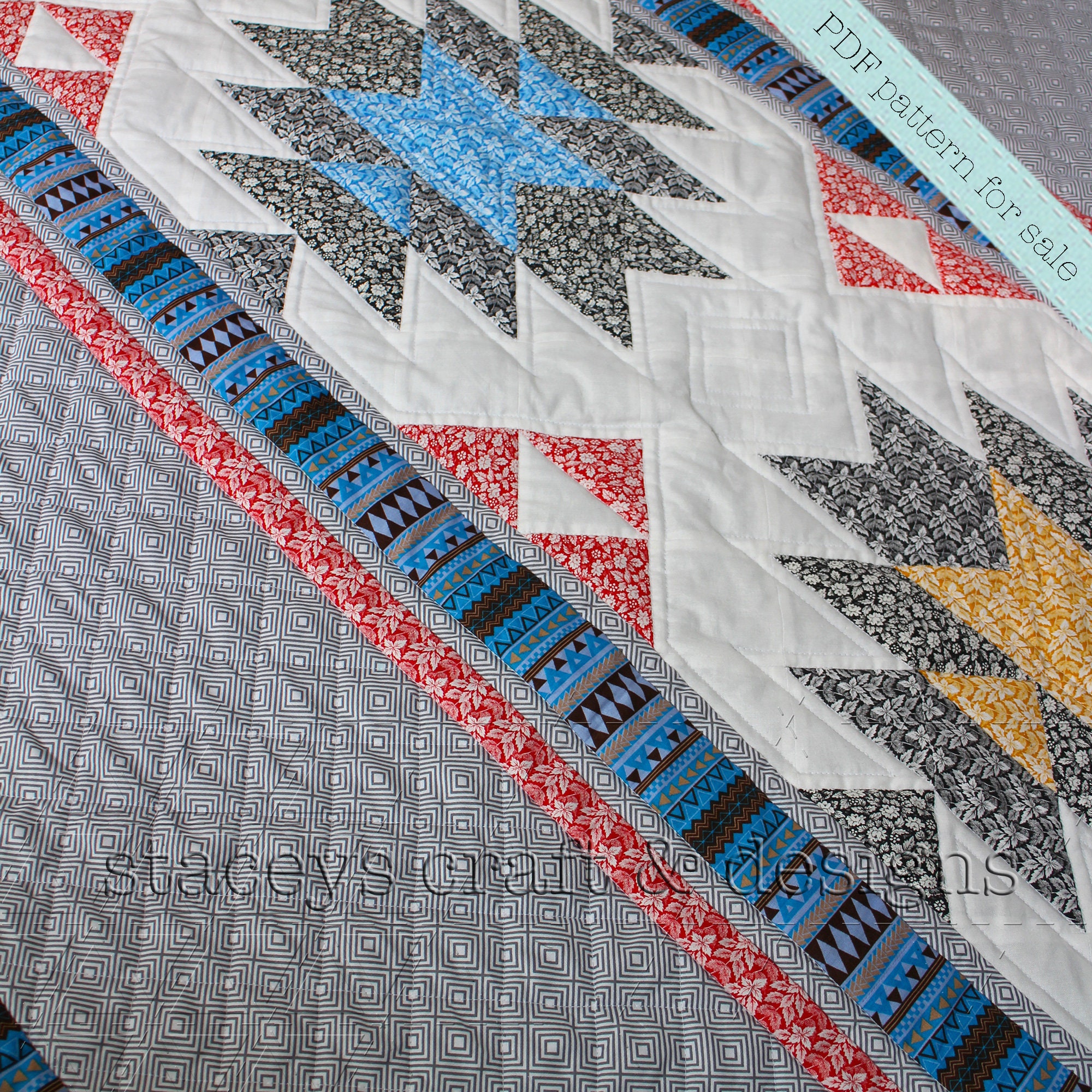 Aztec Quilt PDF Pattern With Instructions - Etsy
