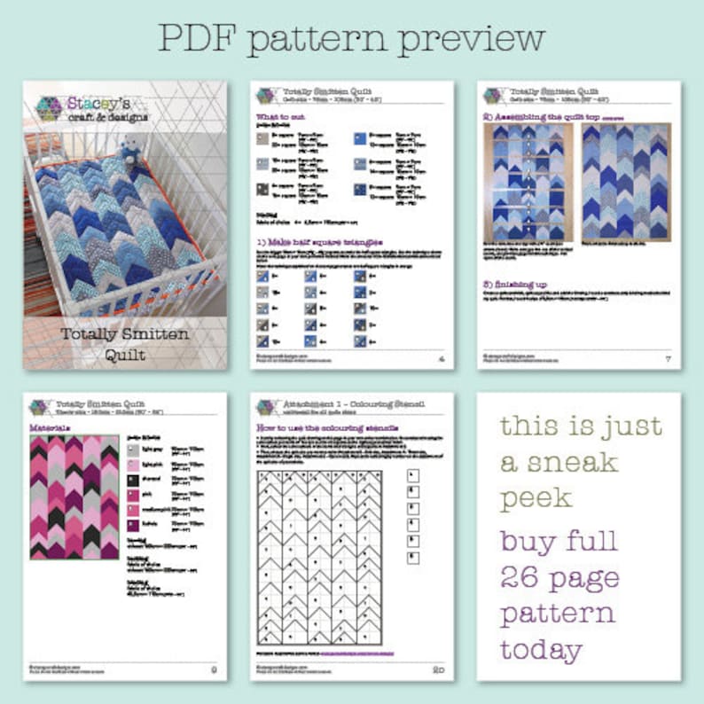 Totally Smitten Quilt - PDF Sewing Pattern With Instructions - Etsy Canada