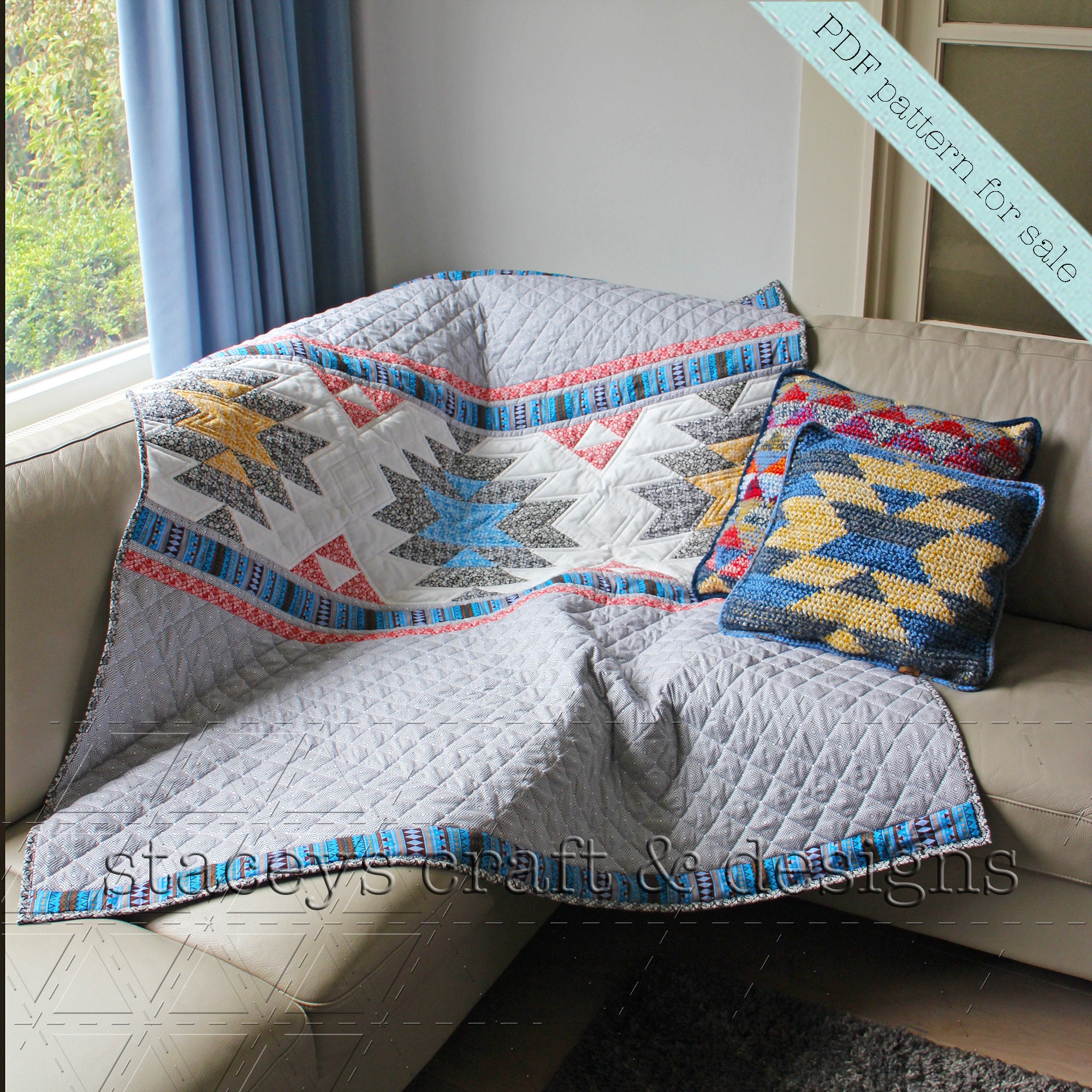 Aztec Quilt PDF Pattern With Instructions - Etsy