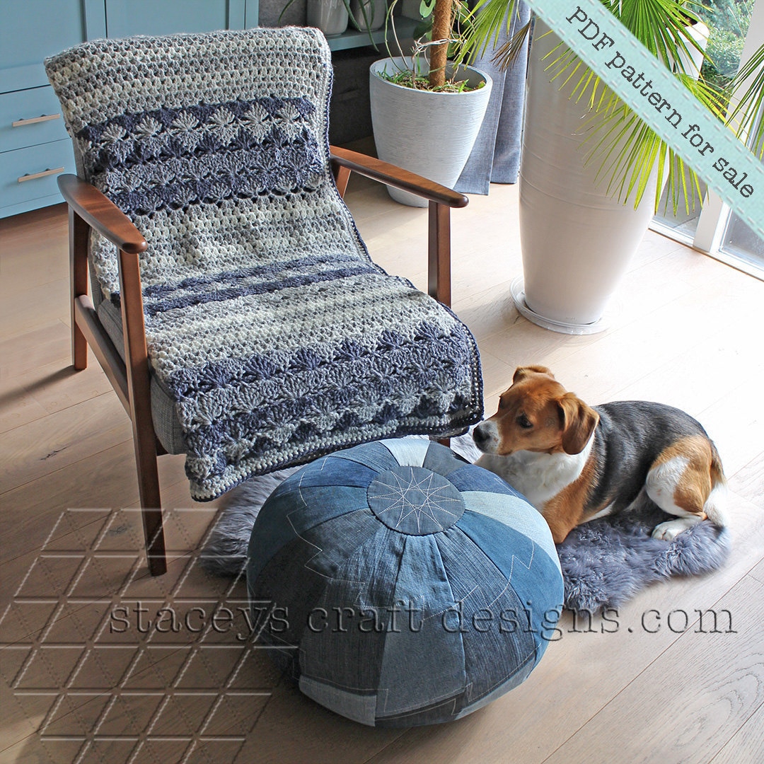 Jeans Pouf in Segments PDF Sewing Pattern With Instructions - Etsy