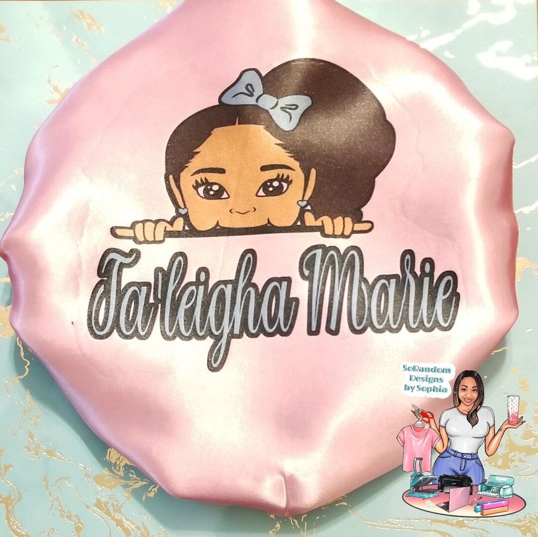 Customized Toddler and up Hair Bonnet, Custom Personalized Hair Bonnet ...