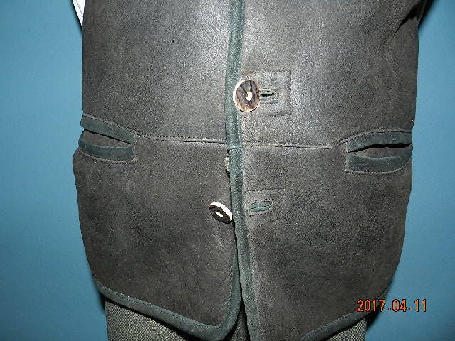 Vintage Bavarian Hunting Leather Vest Shearling Wool Inside - Etsy