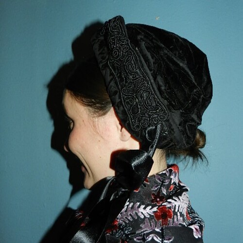 Antique Victorian Crepe Silk Black Mourning Bonnet Hat Child - Etsy UK