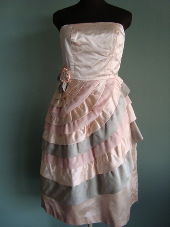 Vintage Prom Dress by Designer Hauser Wardell in Pink Satin - Etsy