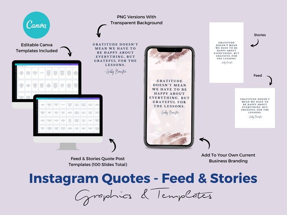 100 Quote Graphics Instagram Quotes Facebook Quotes | Etsy