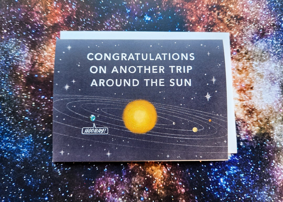Card // Congratulations on Your Orbit Around the Sun, Astronomy Science ...