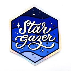 Sticker // Star Gazer Astronomy Space Holographic Vinyl Decal - Etsy