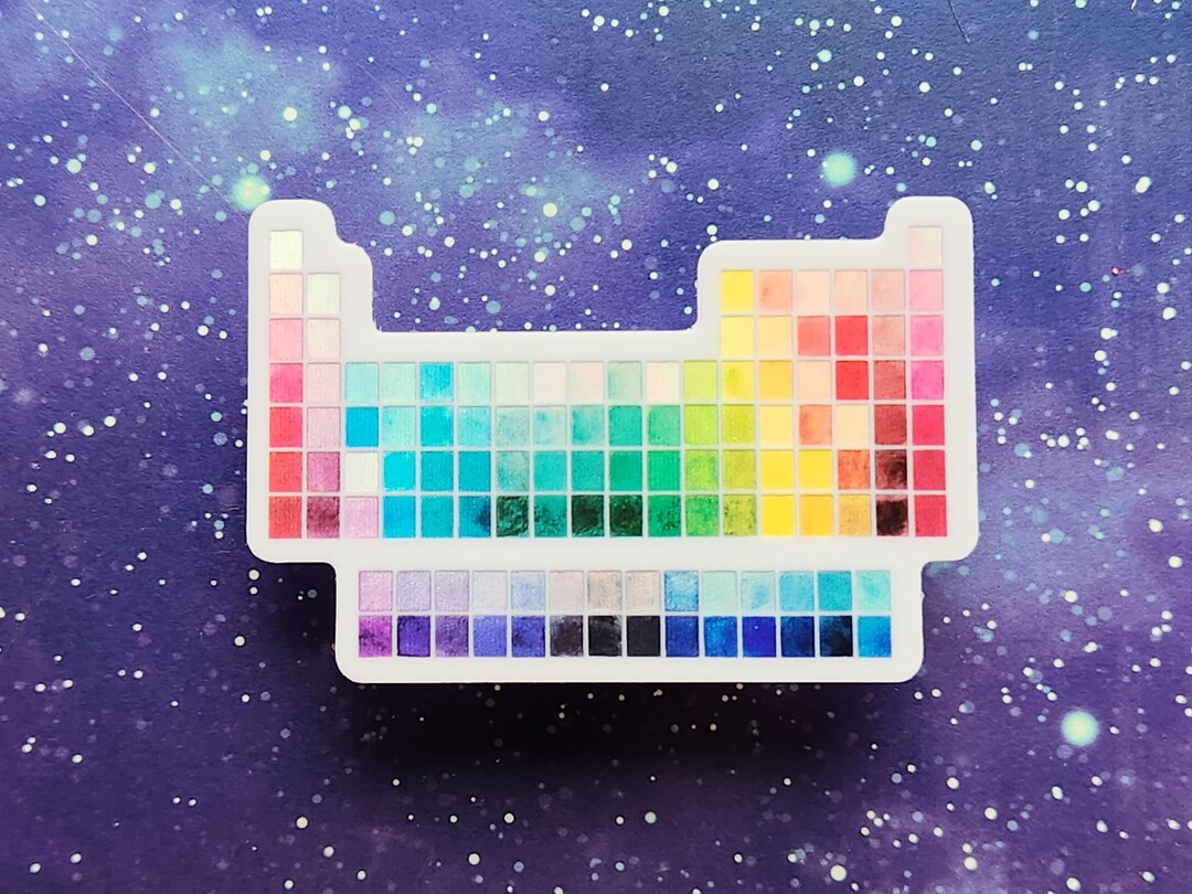 Sticker // Vinyl Holographic Periodic Table, Science Art 3 Inches ...