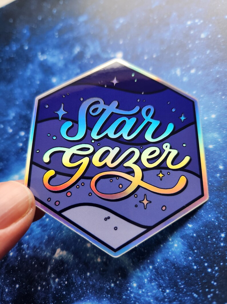 Sticker // Star Gazer Astronomy Space Holographic Vinyl Decal - Etsy