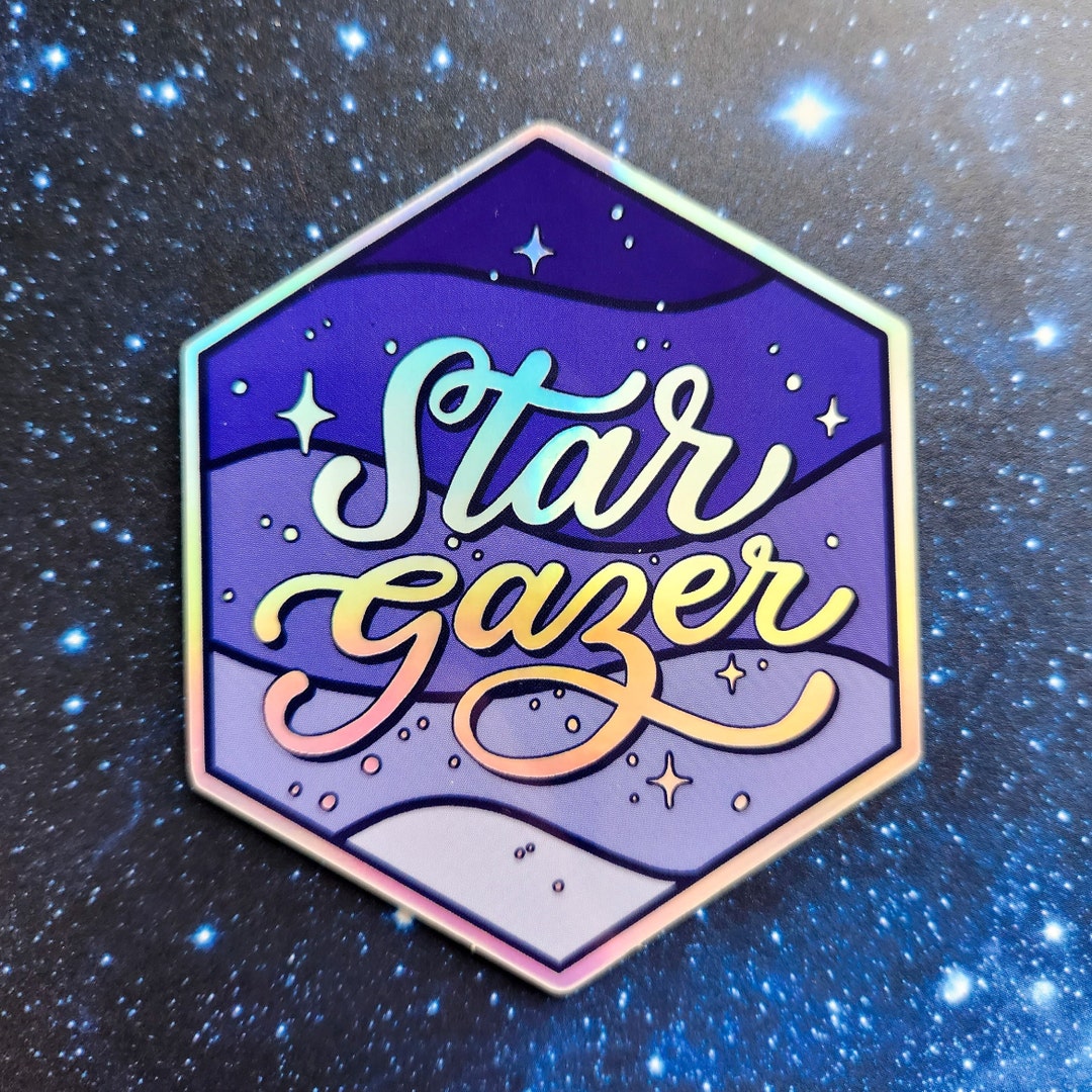 Sticker // Star Gazer Astronomy Space Holographic Vinyl Decal - Etsy