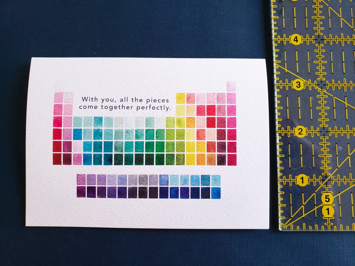 Card // Periodic Table, Romantic Science Valentine Sciart Connection - Etsy