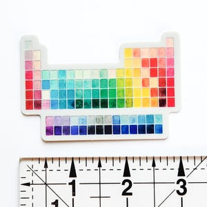 Sticker // Vinyl Holographic Periodic Table, Science Art 3 Inches ...