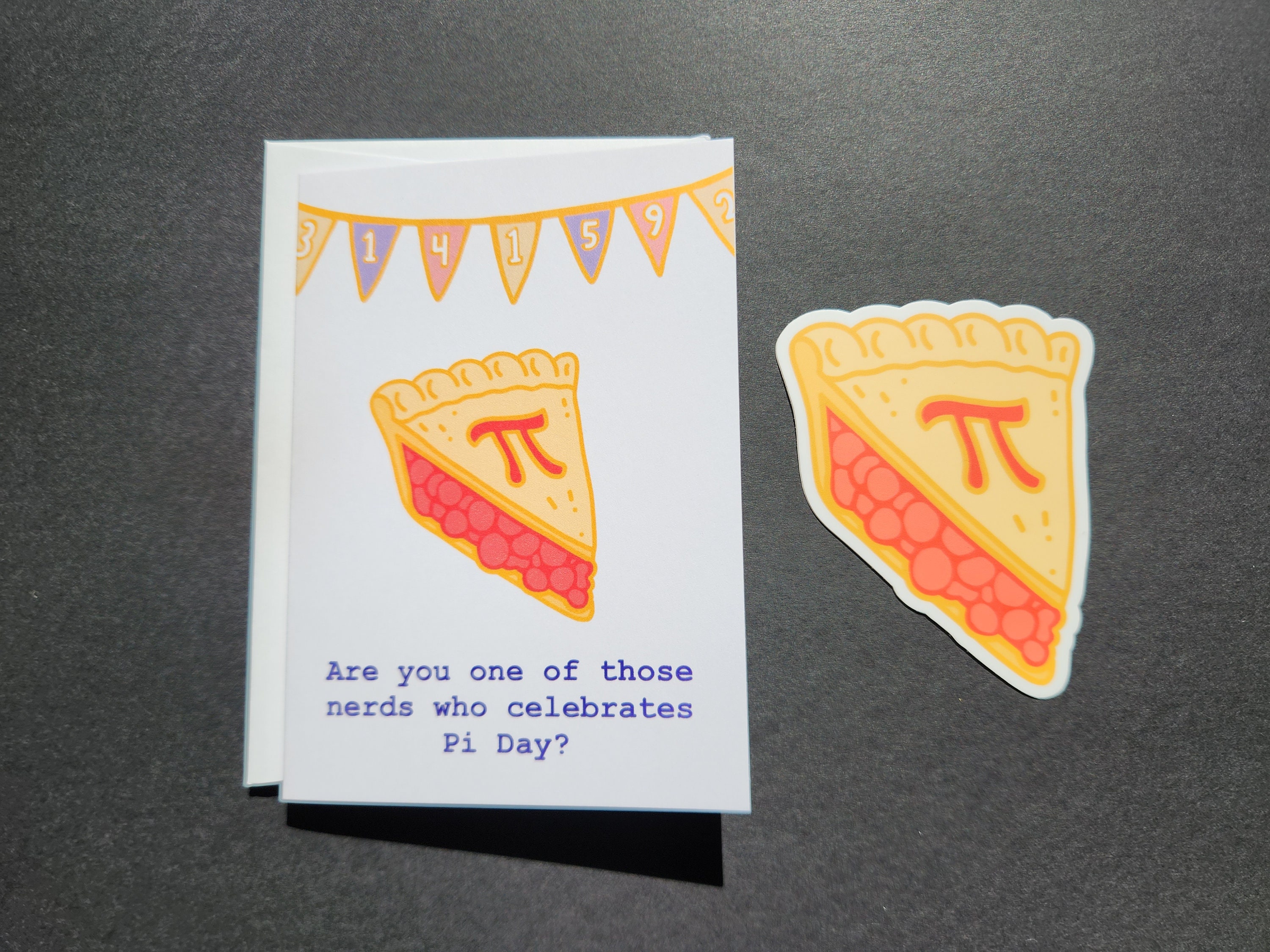 Card and Sticker Bundle / Pi Day, Nerdy Holiday, Math Pie Baking Pun - Etsy