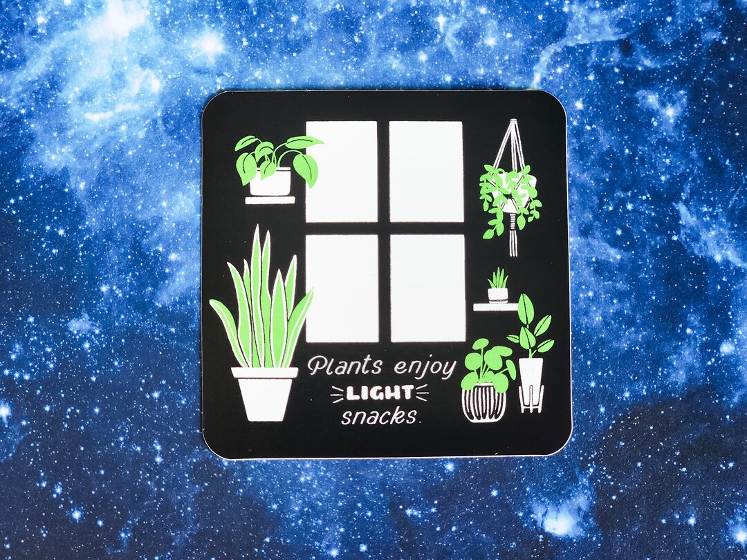 Sticker // Plants Enjoy Light Snacks, Botany Science Joke ...