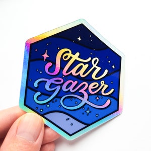 Sticker // Star Gazer Astronomy Space Holographic Vinyl Decal - Etsy