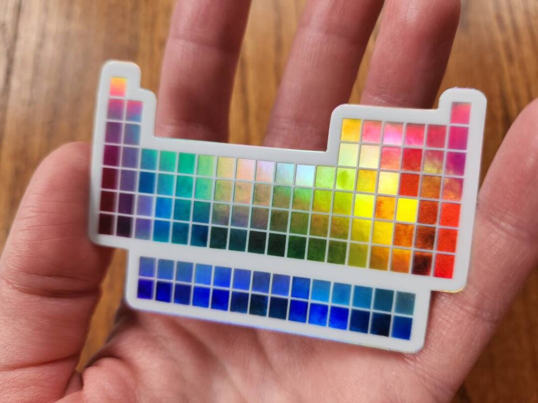 Sticker // Vinyl Holographic Periodic Table, Science Art 3 Inches ...