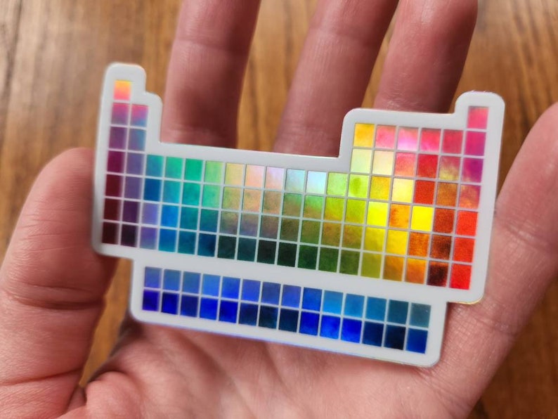Sticker // Vinyl Holographic Periodic Table Science Art 3 - Etsy