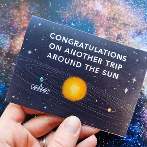 Card // Congratulations on Your Orbit Around the Sun, Astronomy Science ...