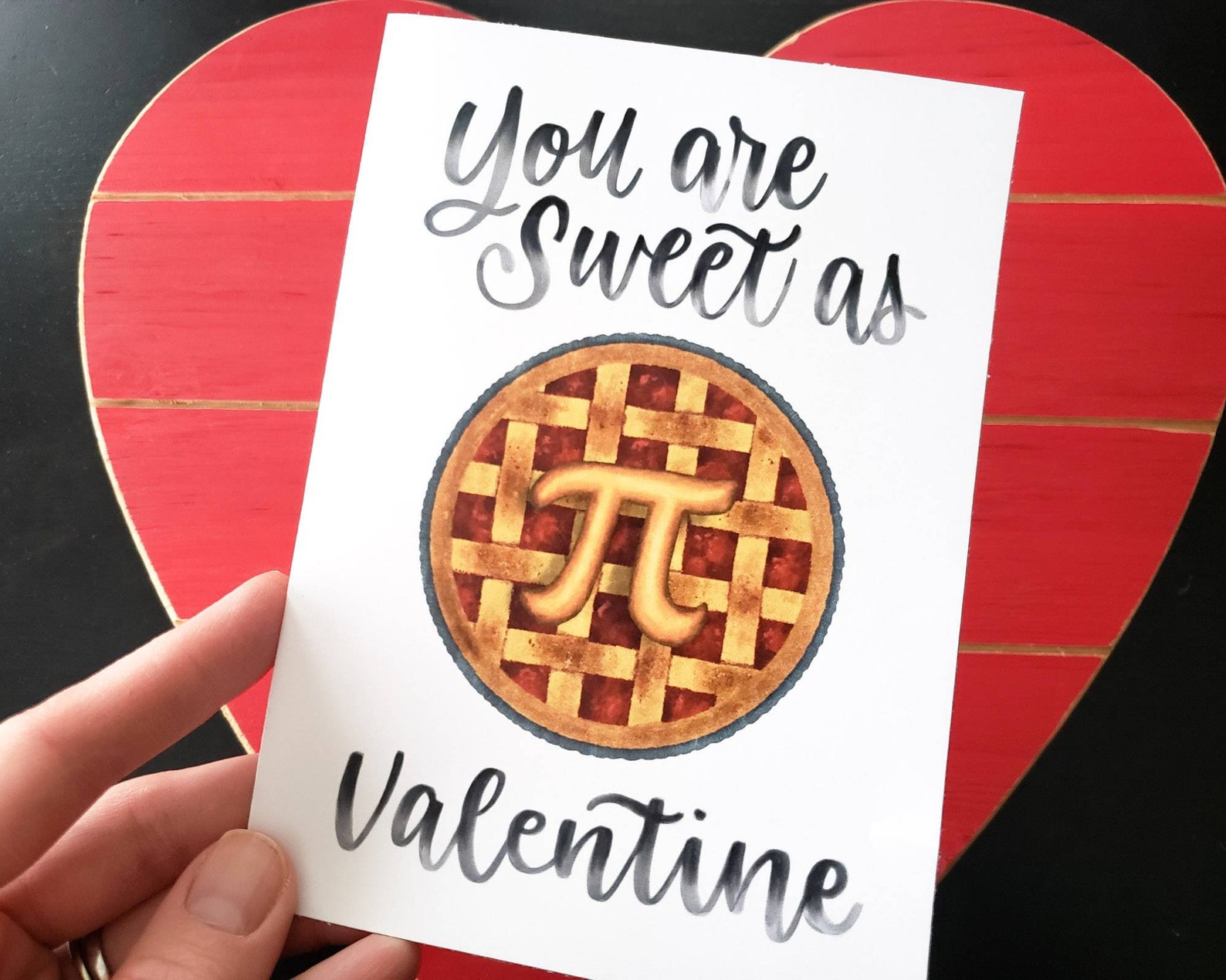 Printable Card // You're Sweet as Pi Valentine Nerdy Math - Etsy