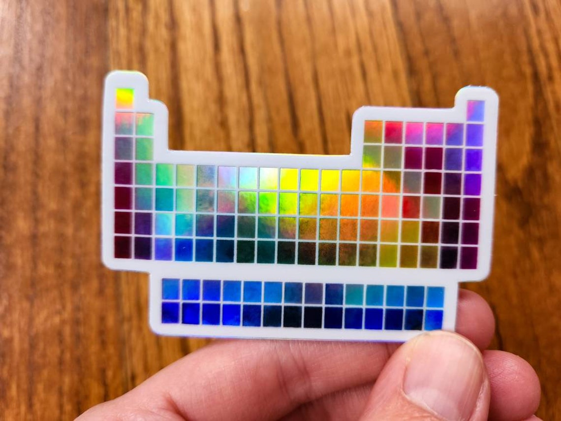 Sticker // Vinyl Holographic Periodic Table Science Art 3 - Etsy