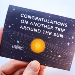 Card // Congratulations on Your Orbit Around the Sun, Astronomy Science ...