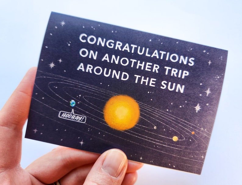 Card // Congratulations on Your Orbit Around the Sun, Astronomy Science ...