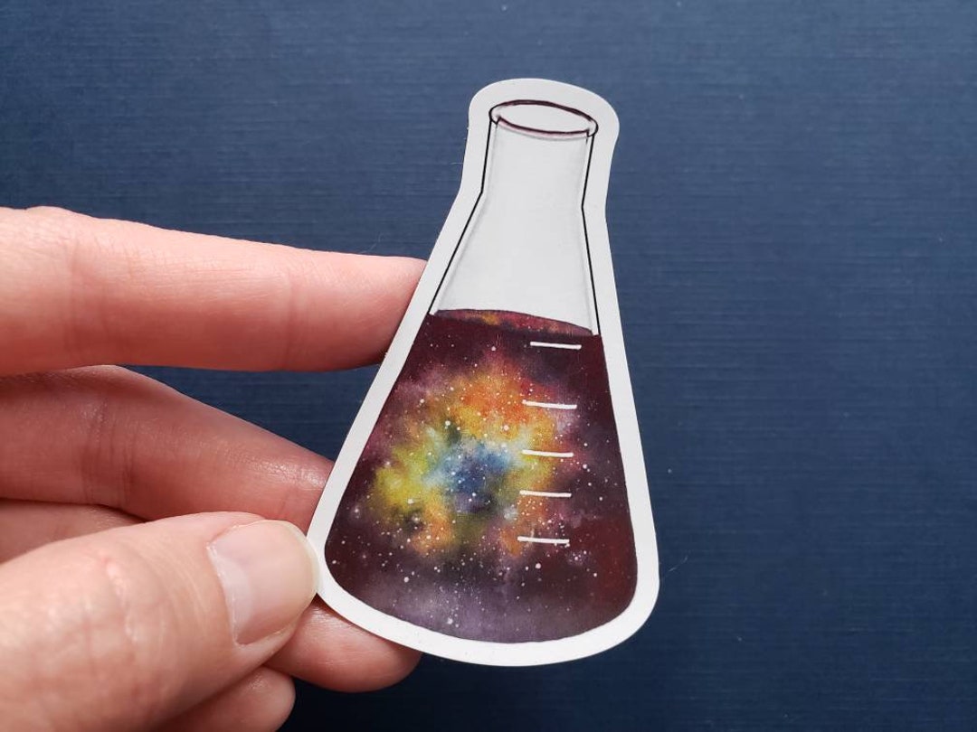 Flexible Magnet // Galaxy in an Erlenmeyer Flask Science Art Gift - Etsy