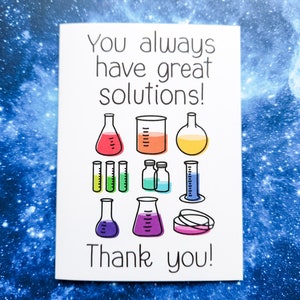 Card // Thank You, Chemistry Teacher, Lab, Flasks Glassware - Etsy