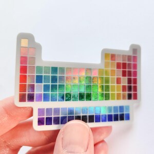 Sticker // Vinyl Holographic Periodic Table, Science Art 3 Inches ...