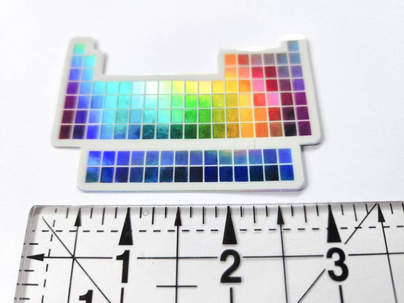 Sticker // Vinyl Holographic Periodic Table Science Art 3 - Etsy