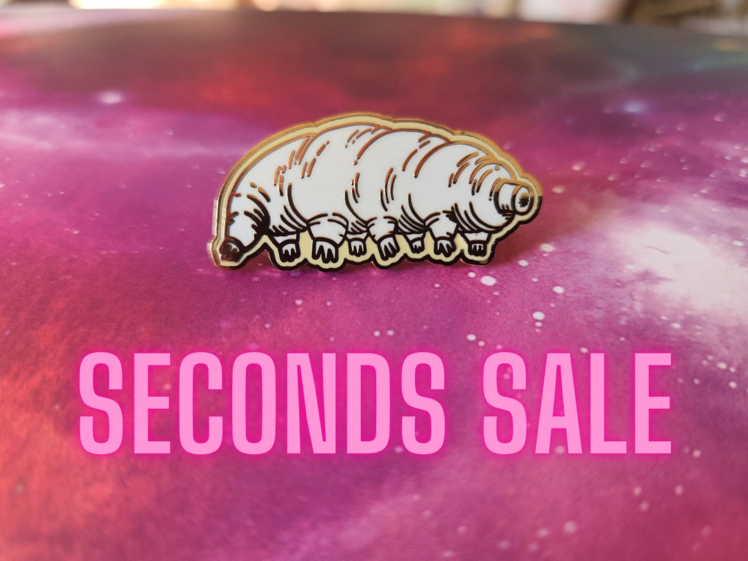 SECONDS SALE // WHITE Imperfect Tardigrade Enamel Pin, Biology Science ...