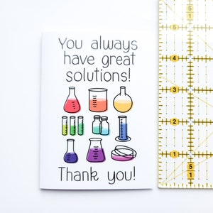 Card // Thank You, Chemistry Teacher, Lab, Flasks Glassware - Etsy