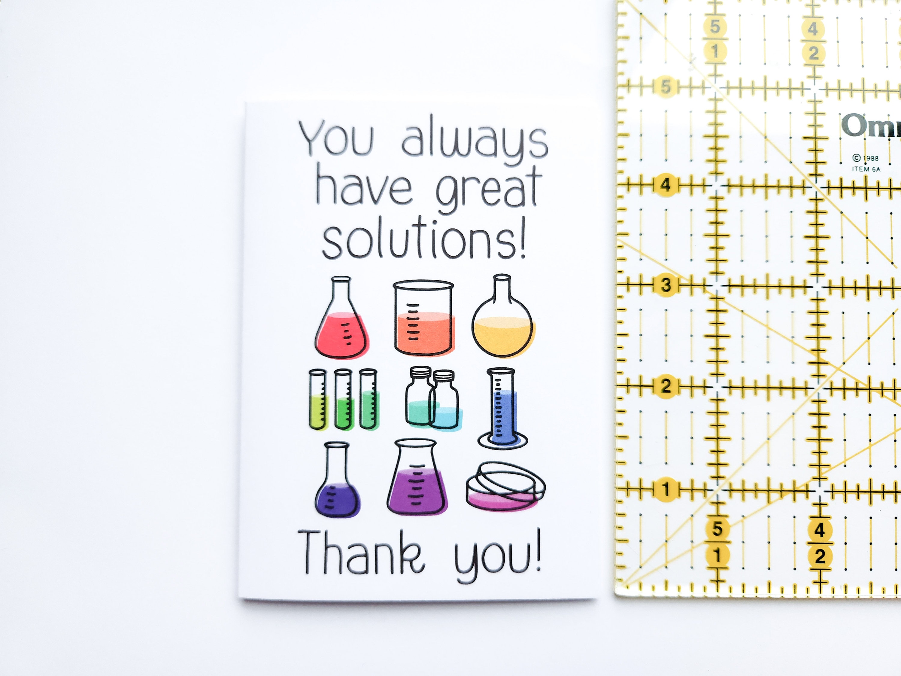 Card // Thank You, Chemistry Teacher, Lab, Flasks Glassware - Etsy