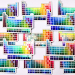 Sticker // Vinyl Holographic Periodic Table, Science Art 3 Inches ...