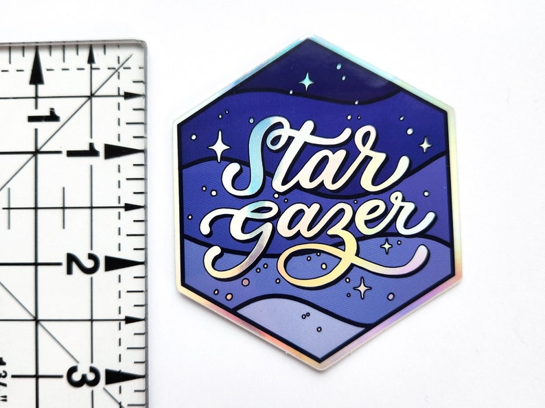 Sticker // Star Gazer Astronomy Space Holographic Vinyl Decal - Etsy