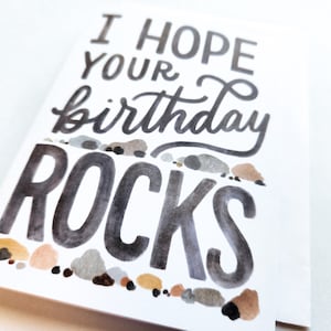 Card // I Hope Your Birthday Rocks, Geology Science Greeting, Rockhound ...