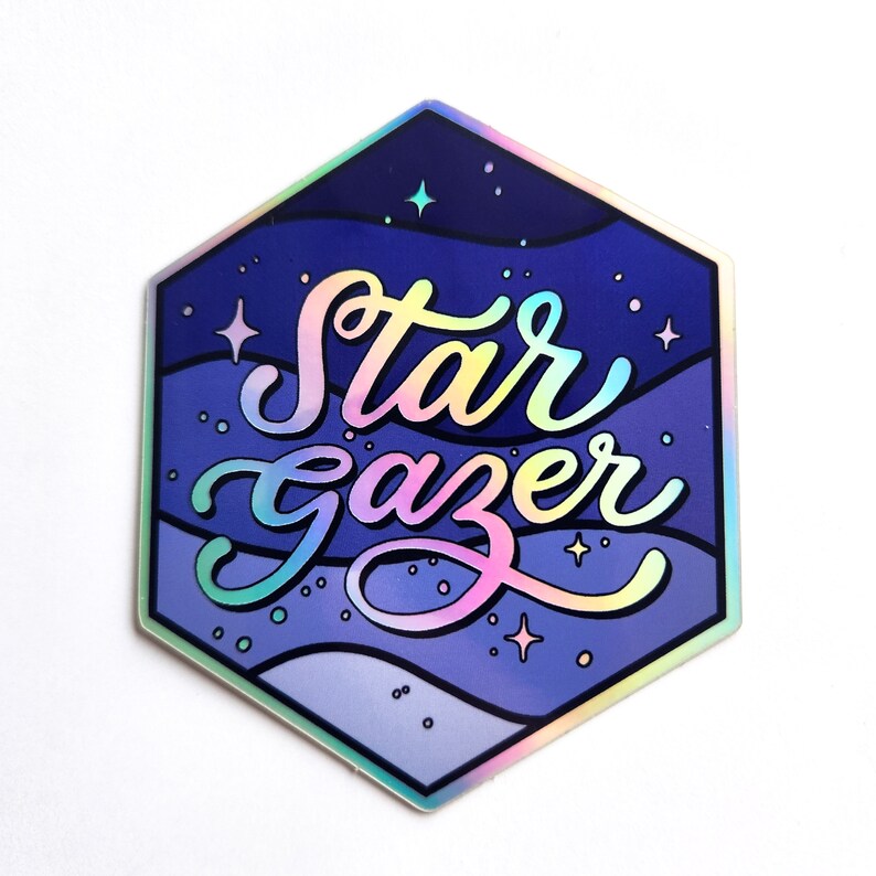 Sticker // Star Gazer Astronomy Space Holographic Vinyl Decal - Etsy