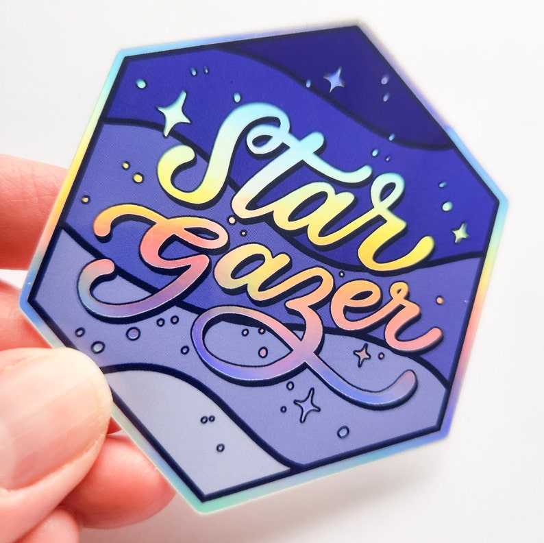 Sticker // Star Gazer Astronomy Space Holographic Vinyl Decal - Etsy