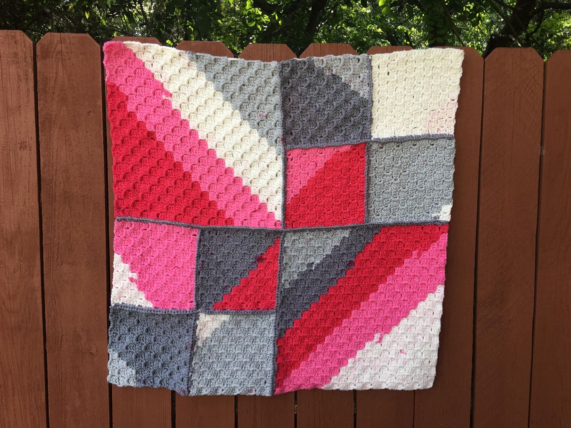 Crocheted Geometric Baby Blanket - Etsy