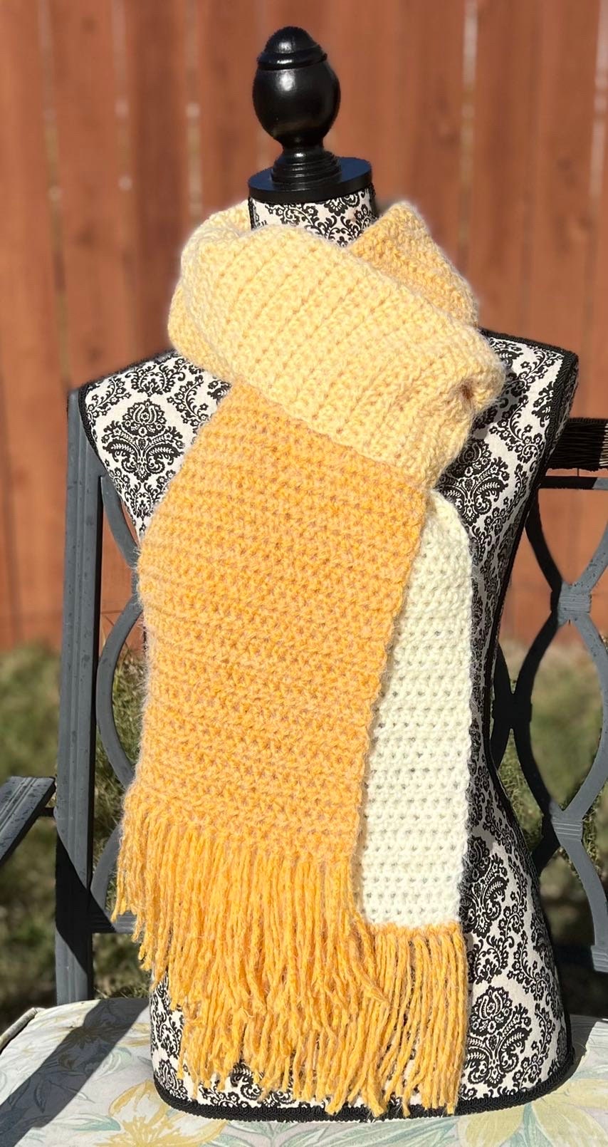 Caron Colorama Halo Ogo Beeswax Frost Crocheted Scarf - Etsy