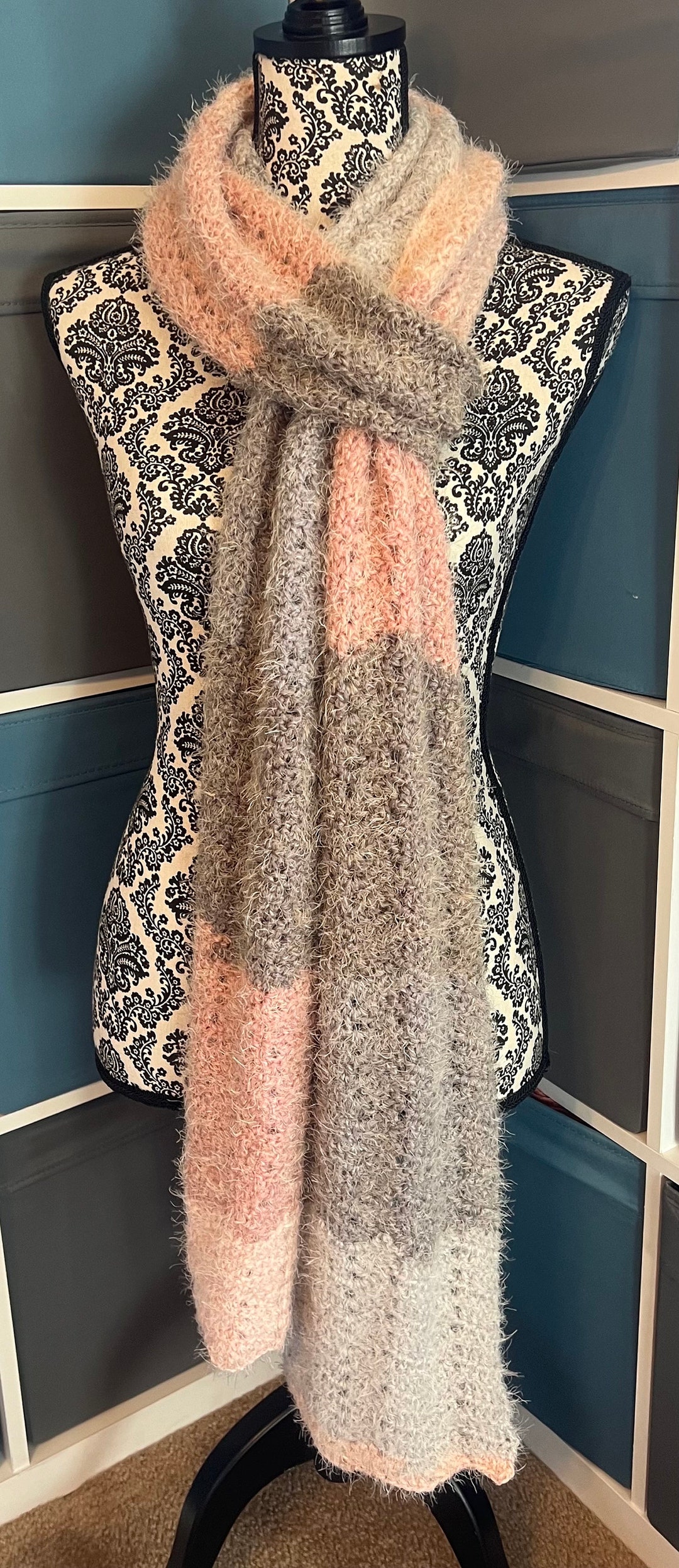 Crocheted Ripple Scarf in Caron Latte Cakes - Etsy