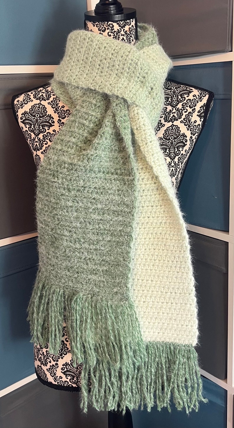 Caron Colorama Halo Ogo Rosemary Frost Crocheted Scarf - Etsy