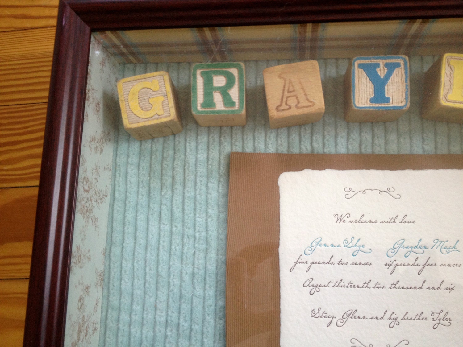 Custom Keepsake Birth Announcement Shadow Box 11" X 14" - Etsy