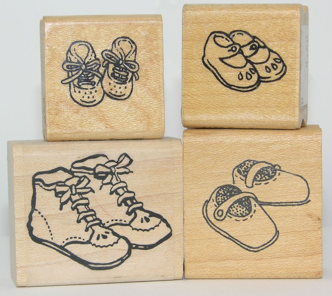 4 Children Shoe Rubber Stamps/kids Shoe Stamp/baby Shoe - Etsy