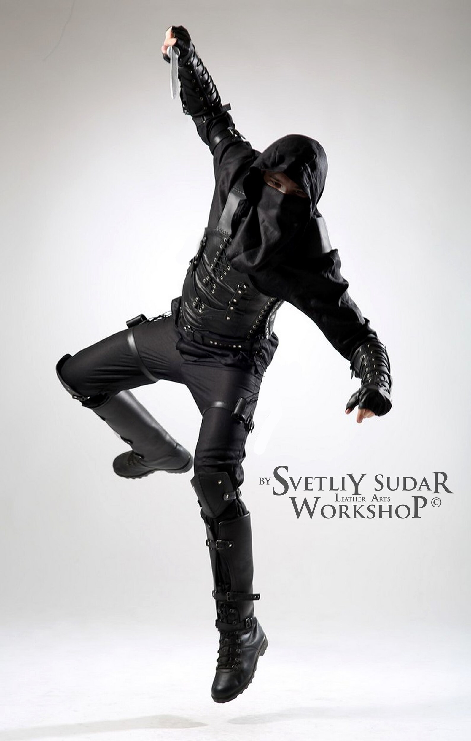 Dark Assassin Leather Armor Inspired Thief Flax Suit And Etsy