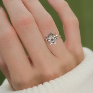 Violet Ring • February Birth Flower Ring • Amethyst • 14k Solid Gold or ...