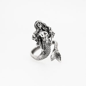 Mermaid Ring in Adjustable Antiqued Silver, or 14k Gold Plate - Etsy