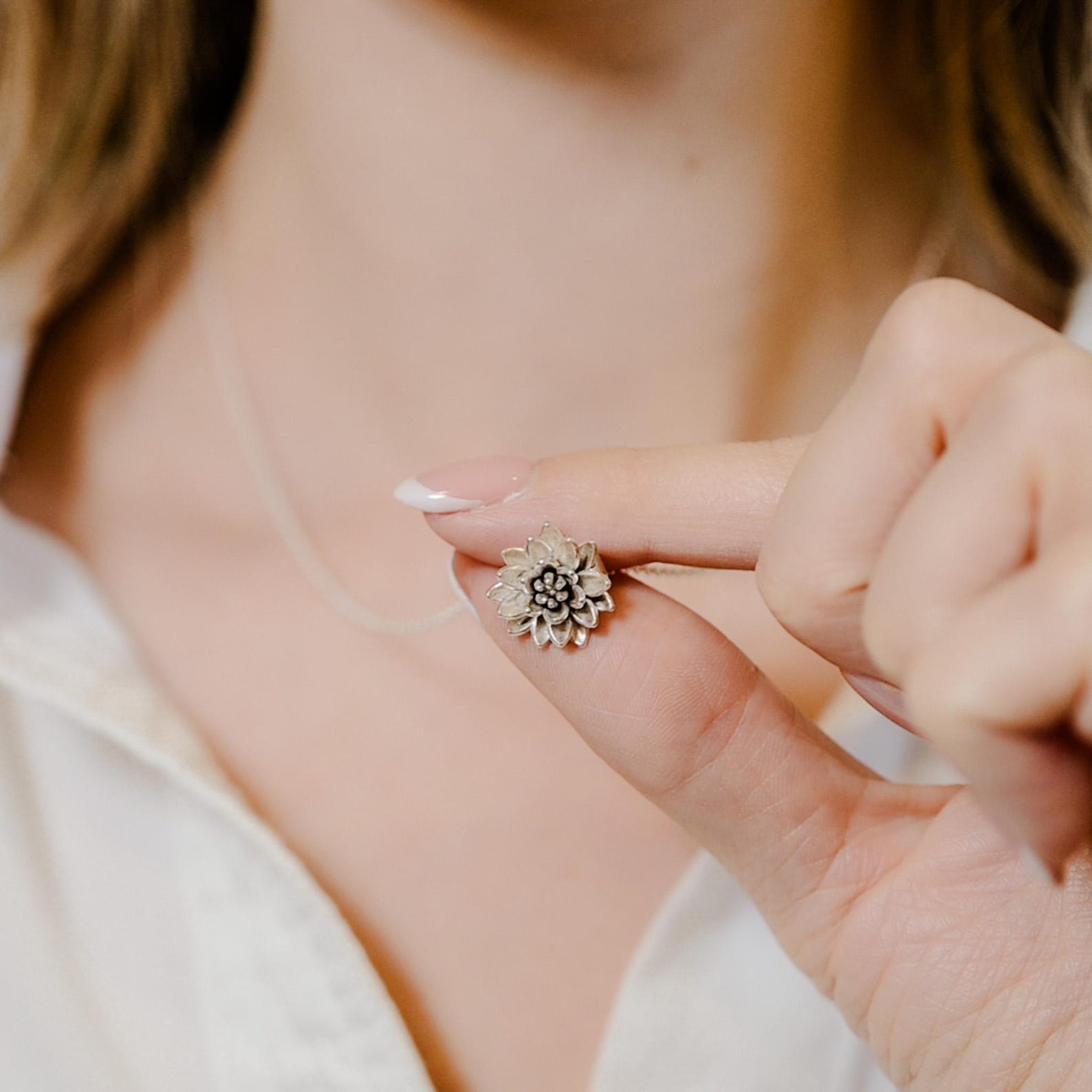 Lotus Flower Pendant Necklace: 14K Gold or Sterling Silver - Etsy