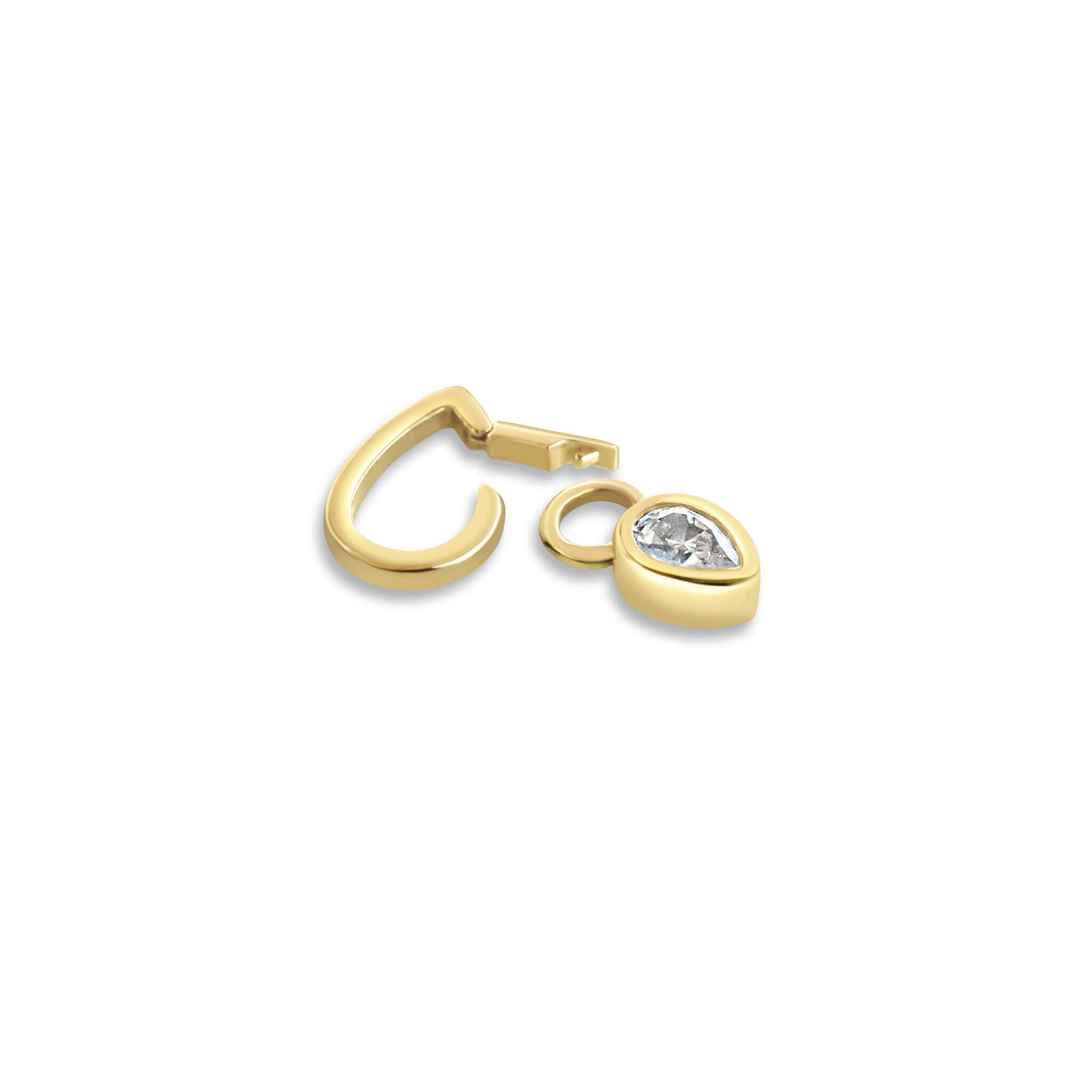 14K Solid Gold Teardrop Hinged Bail Clasp for Necklace - Secure and ...